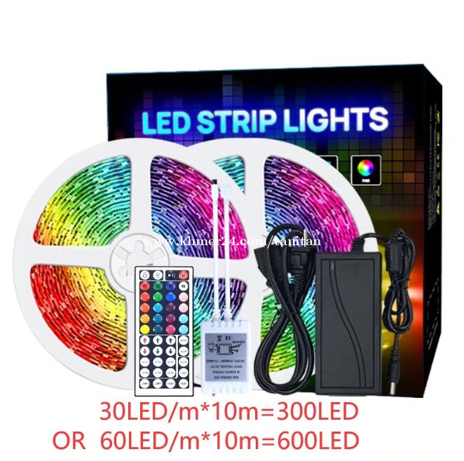 RGB light Stripe 60 គ្រាប់ ក្នុងមួយមែត្រ ប្រវែង ១០មែត្រ តំលៃ $20.00 ...
