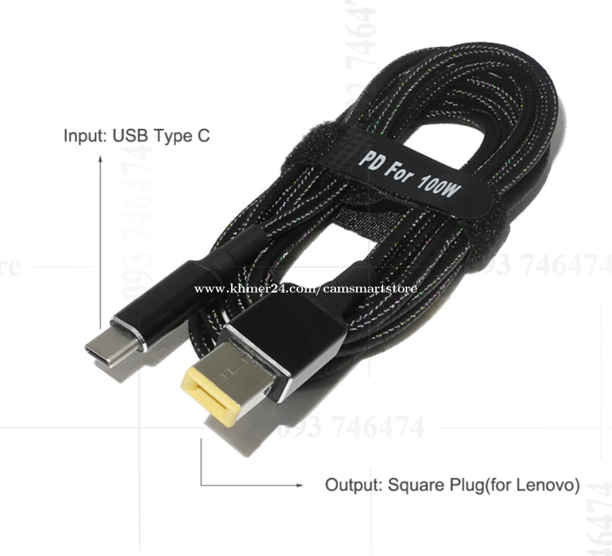 PD fast charging Cable USB Type C Laptop Power Adapter Dual E-Mark Chip ...