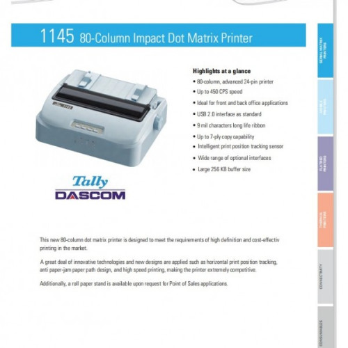 TALLY DASCOM 1145 Compact 24-pin Dot Matrix Printer (Similar to Epson ...