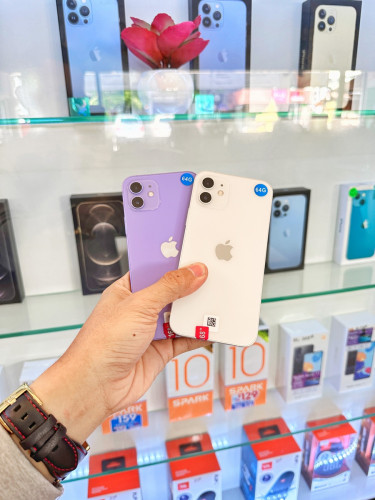 iPhone 12 LL/A 64GB មួយទឹកស្អាត 99% ហ្ស៉ីនសំណុំ មានកាស់ឆ្នាំងកាំប្លេ ...
