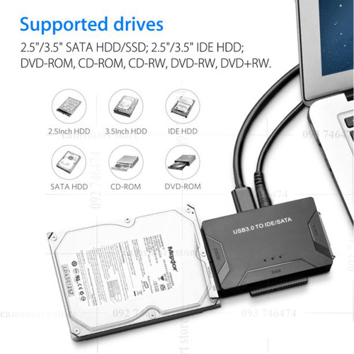 USB3.0 To SATA/IDE Easy-drive Cable External 2.5/3.5 Inch Hard Disk ...