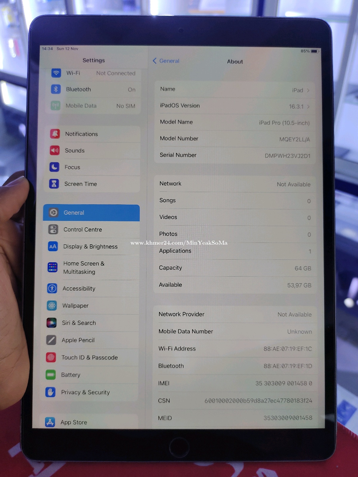 Ipad Pro 10.5inch LL 64G SIM+WIFI Price $285.00 in Phsar Depou Muoy, Cambodia - មីនយៀក p ...