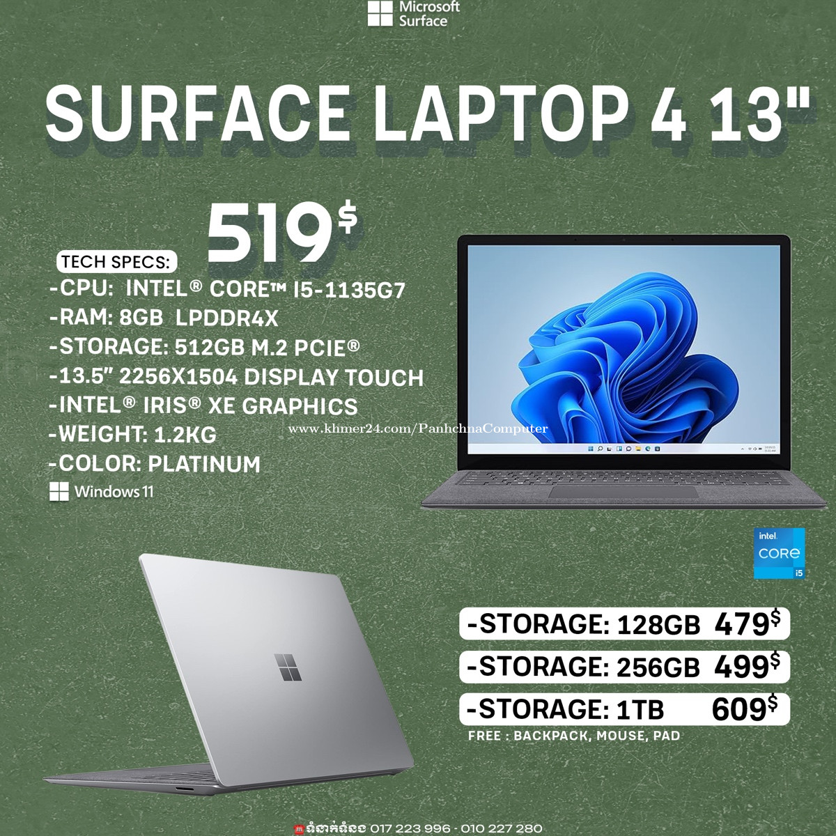 New Microsoft Surface Laptop 4 13 5” Touch Screen Price 519 00 In Tuol