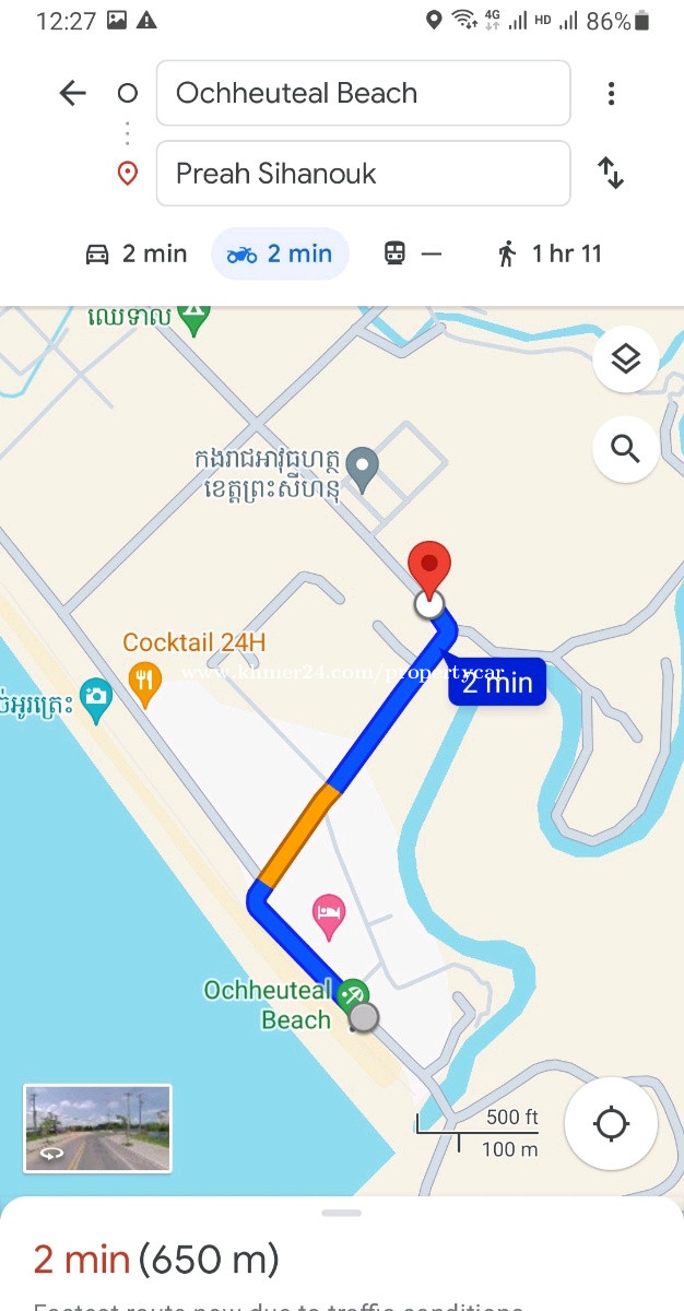 Ochheou Tea Beach l Opposite the Beach Price $2500.00 in Sangkat Buon ...