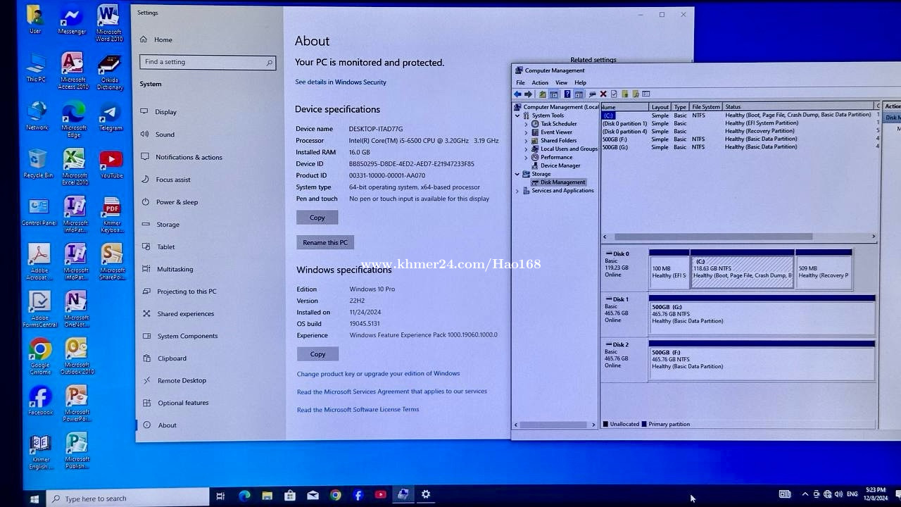 Dell Optiplex 3040 CPU i5 6th 6500@3.2GHz Ram 16GB SSD 128Gbថ្មី ...