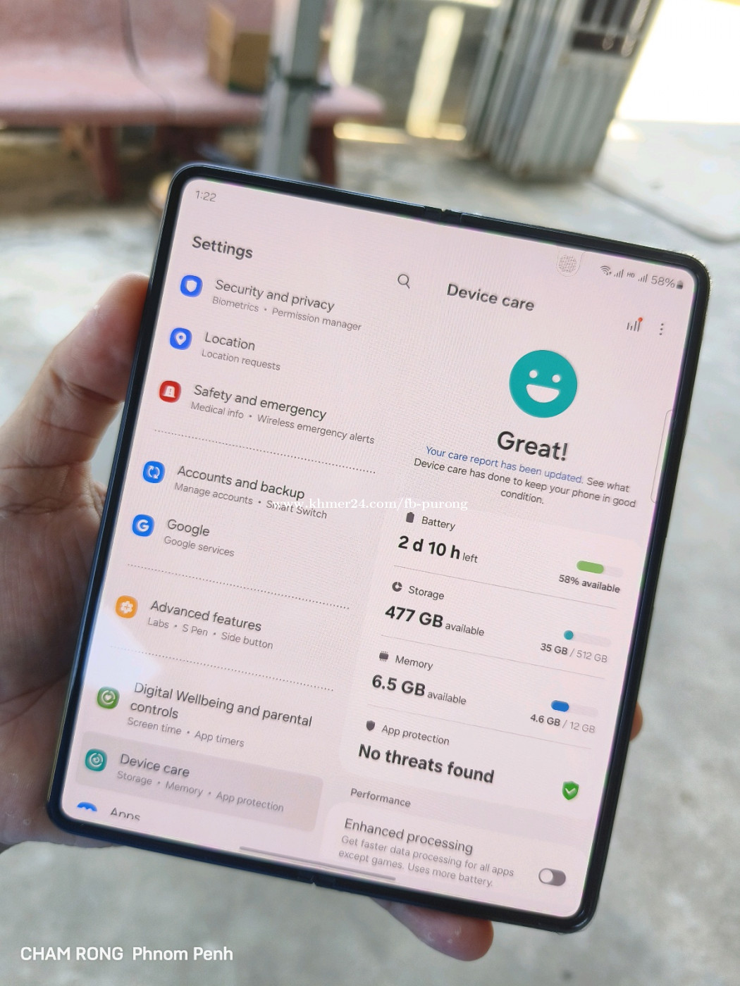 Z fold 3 ក្រុមហ៊ុន ស្អាត99% ទាំងក្នុងទាំងក្រៅ 512g price $375.00 in Snao, Kamboul, Phnom Penh ...