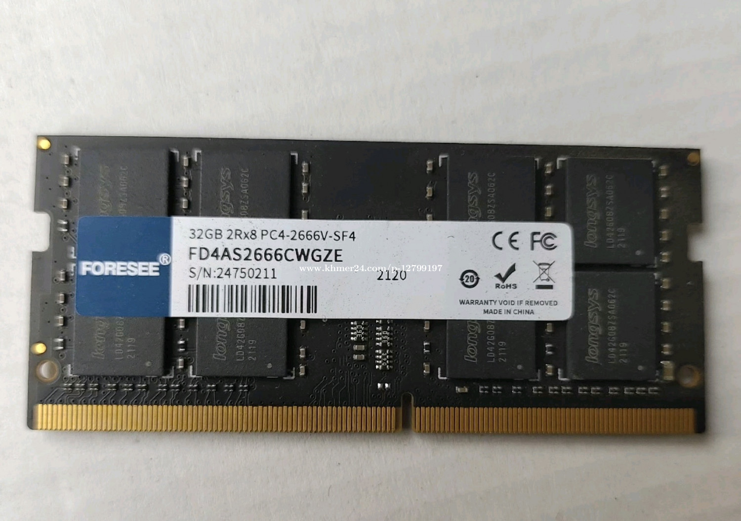 FORESEE DDR4 Ram 32GB 2666 Longsys 1=$60, 2=110 price $60.00 in ...