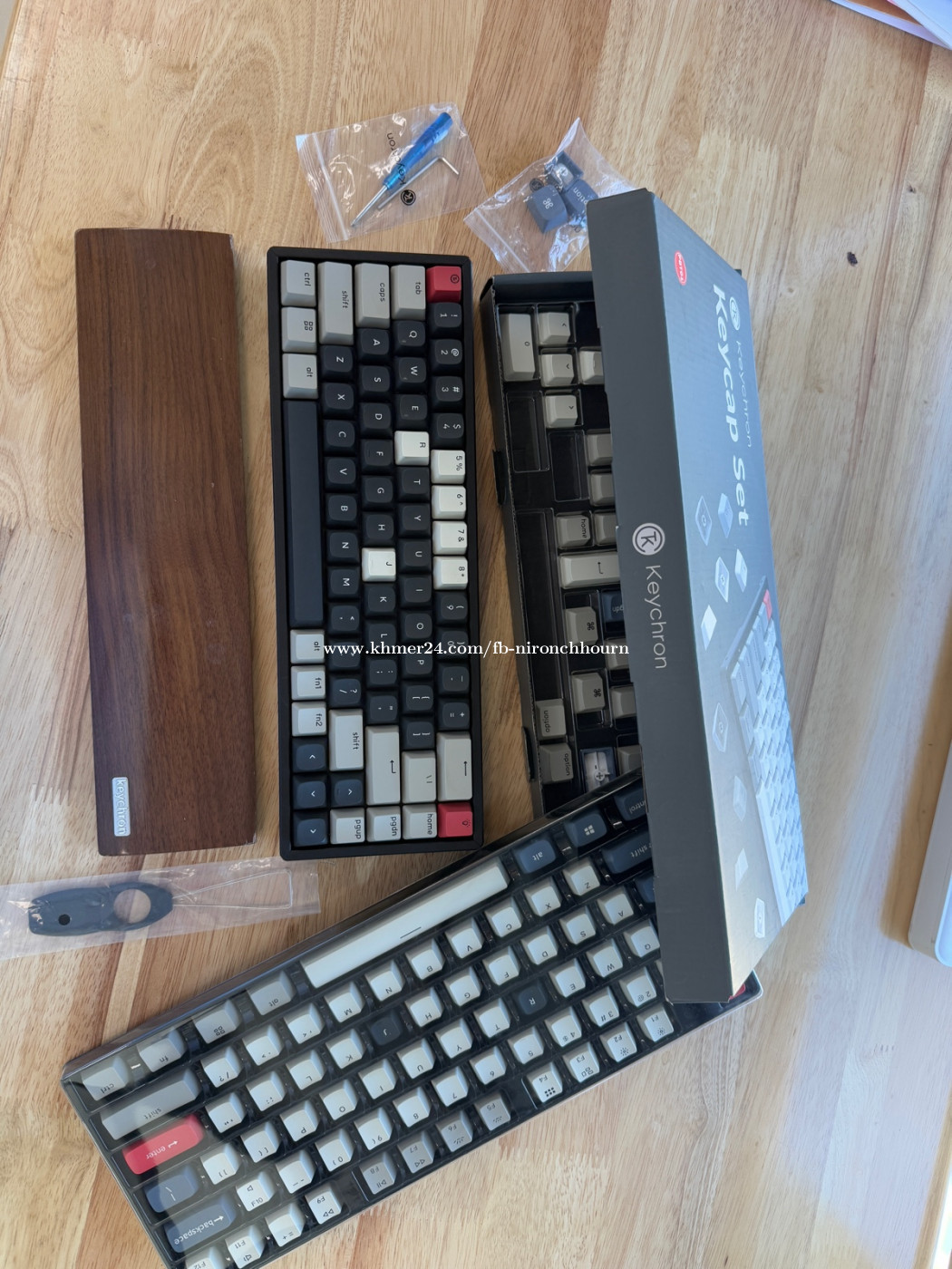 Keychron keyboard + Arm rest + Keycap set price $88.00 in Chak Angrae ...