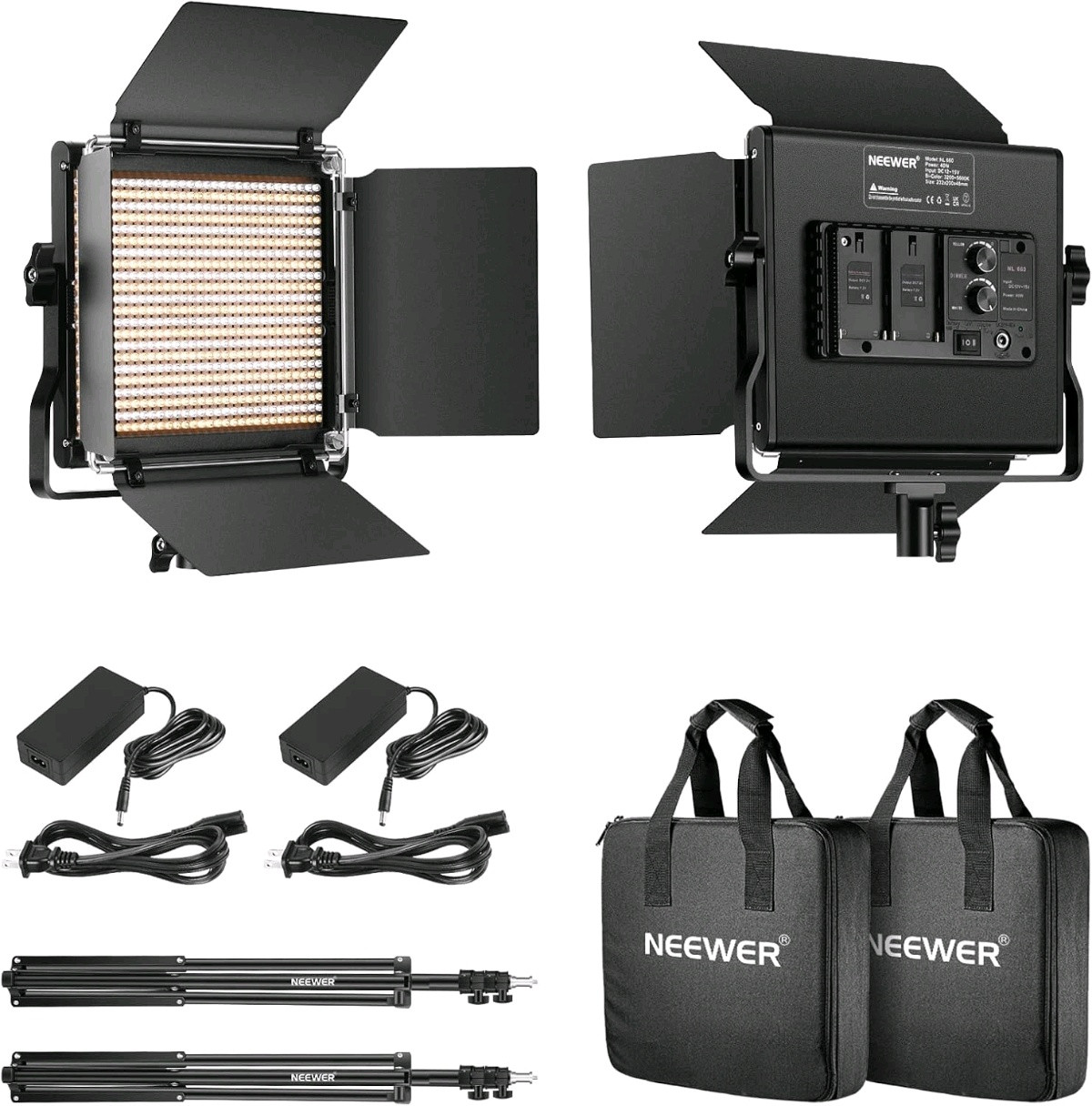 Pack 2 x Bi Color 660 LED Video Light and Stand price $120.00 in Preaek Kampis, Dangkao, Phnom ...