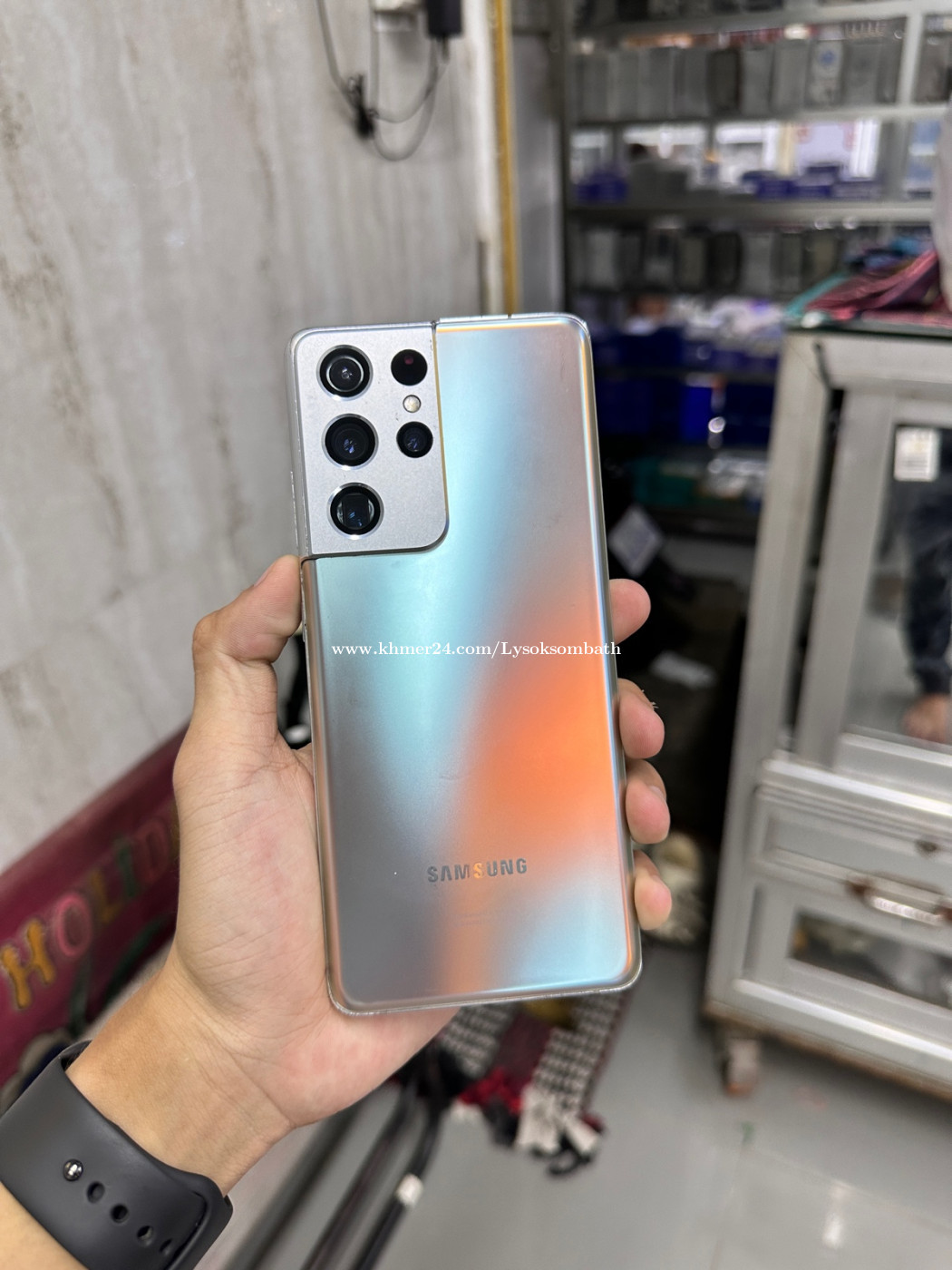 Samsung S21 ultra Ram12 128G Sim2 eSIM បែកថាច់ជាំប្រើបាន camera ស្នាមX1 ...