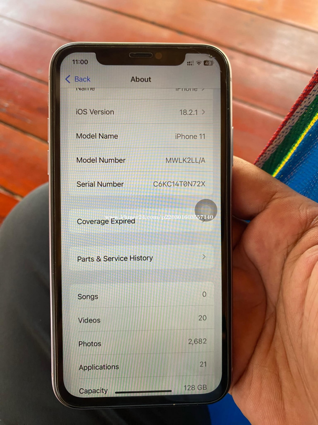 លក់ទូរសព្ទ lphone11 128G price $145.00 in Chaom Chau 1, Por Senchey, Phnom Penh, Cambodia - mrr ...