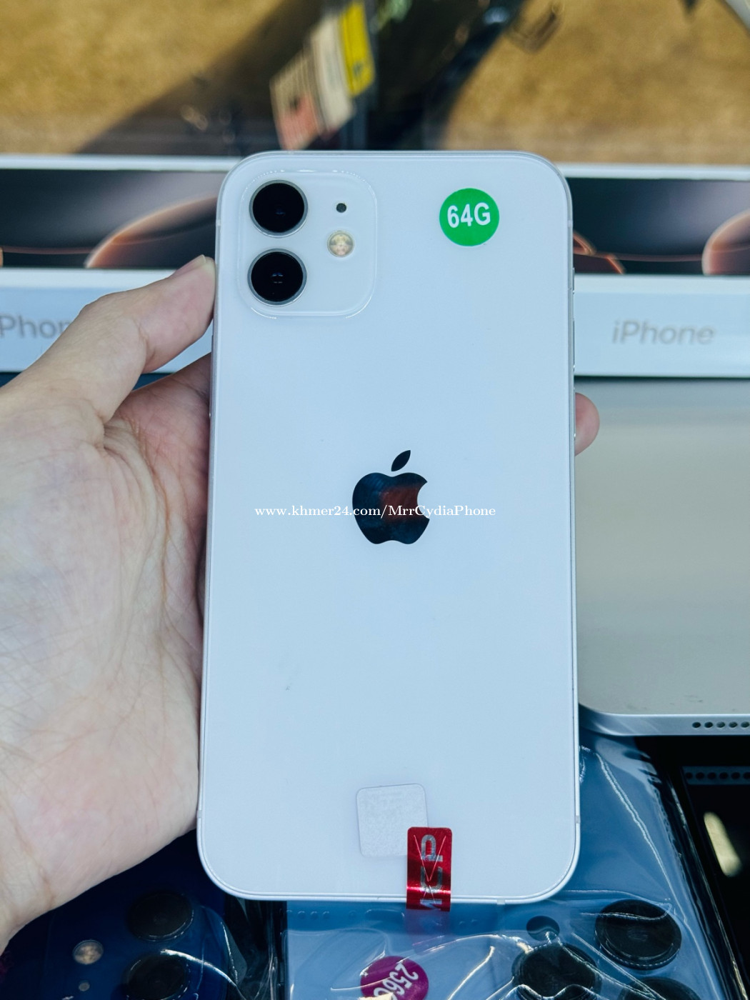 IPhone 12 ទំហំផ្ទុក (64G) color white ធ្លាប់ដូរសំបក សាណុំហ្ស៊ីន price $260.00 in Phsar Daeum Kor ...