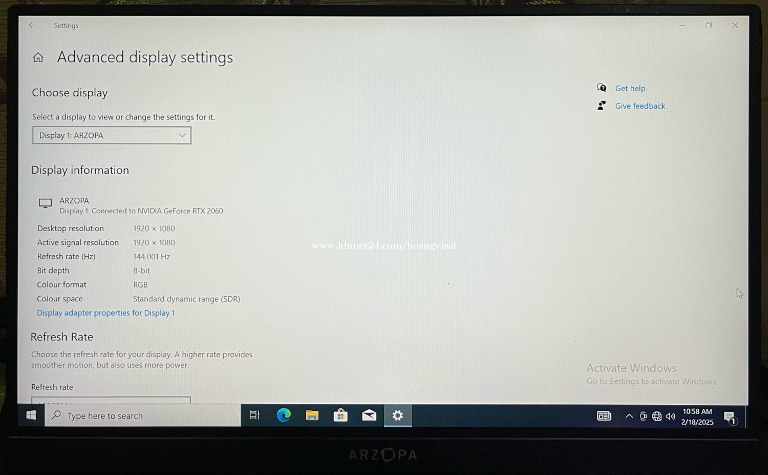 Arzopa 144hz price $80.00 in Tuol Tumpung Pir, Chamkar Mon, Phnom Penh ...