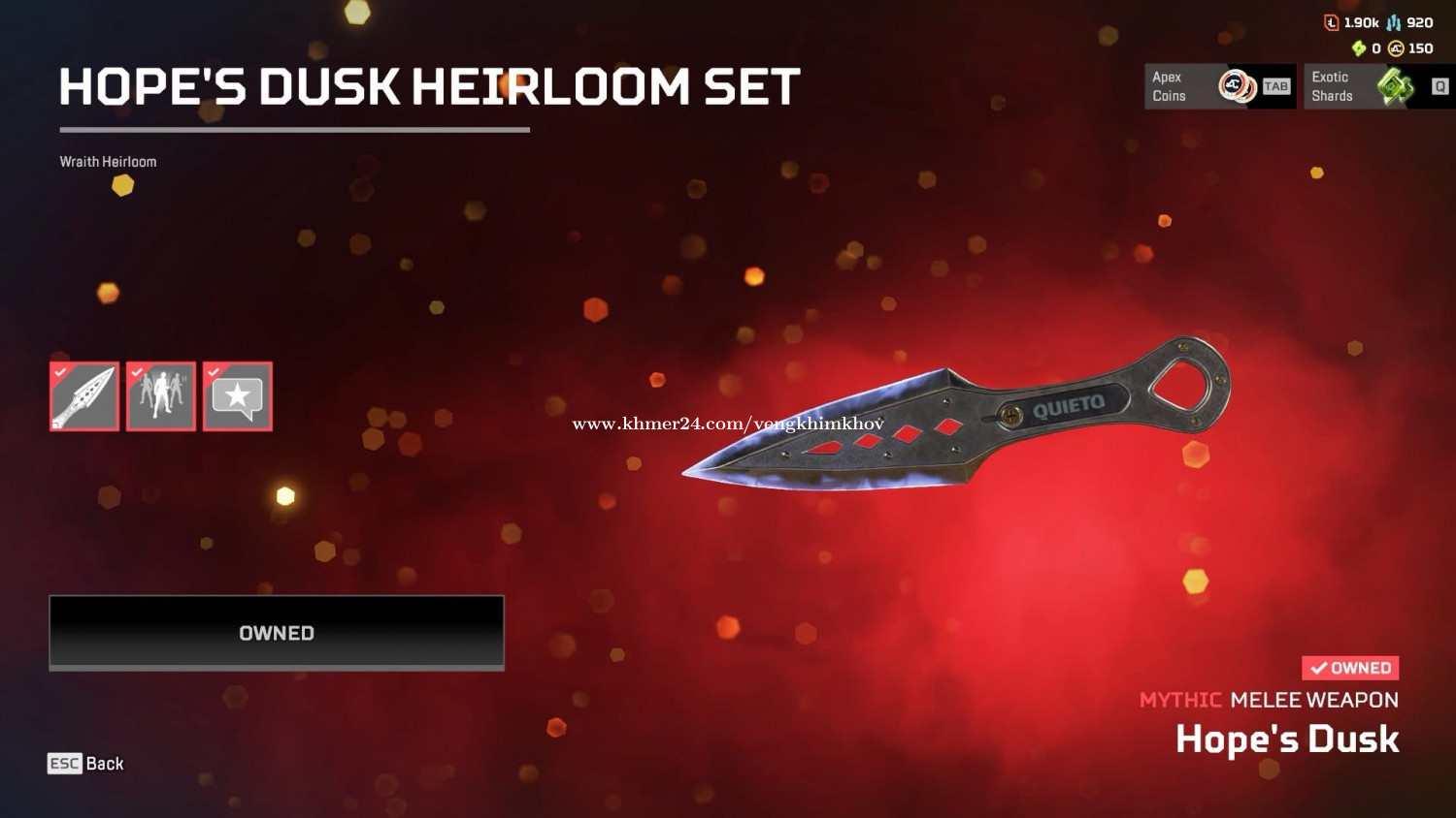 Apex Legends Account 5 Heirlooms price $190.00 in Krang Thnong ...