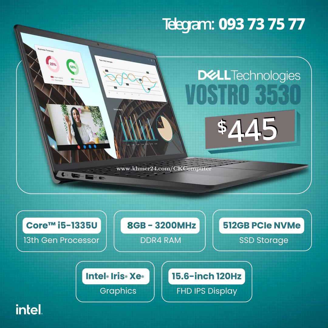 NEW Dell Vostro 15 3530 $445 price $445 in Mittakpheap, Prampir Meakkakra, Phnom Penh, Cambodia ...
