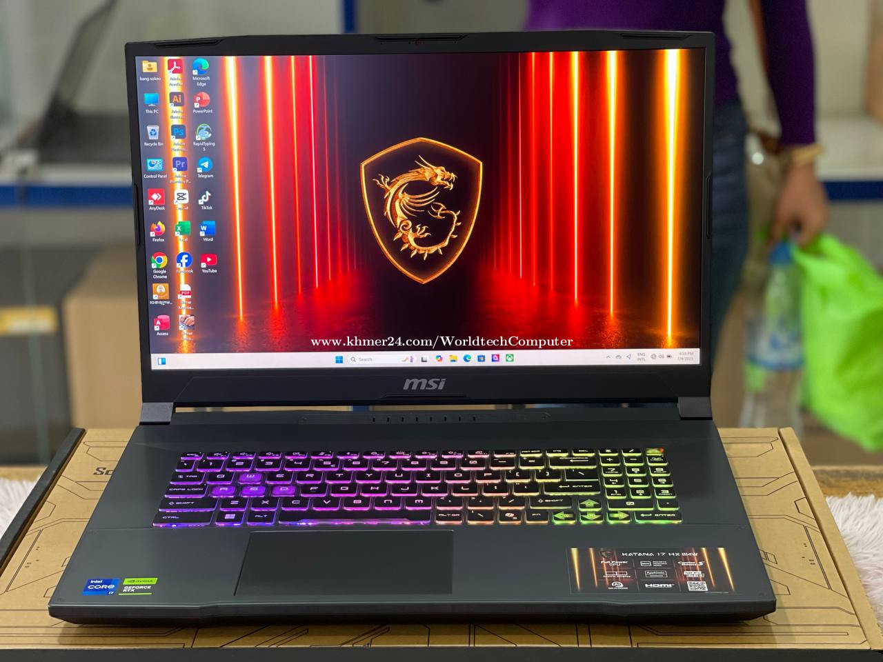 MSI Katana 17HX i7-14650HX 32G M2 1TB RTX5050 8GB 17" 2.5K 240Hz=1199$ price $1199 in Tuek L'ak ...