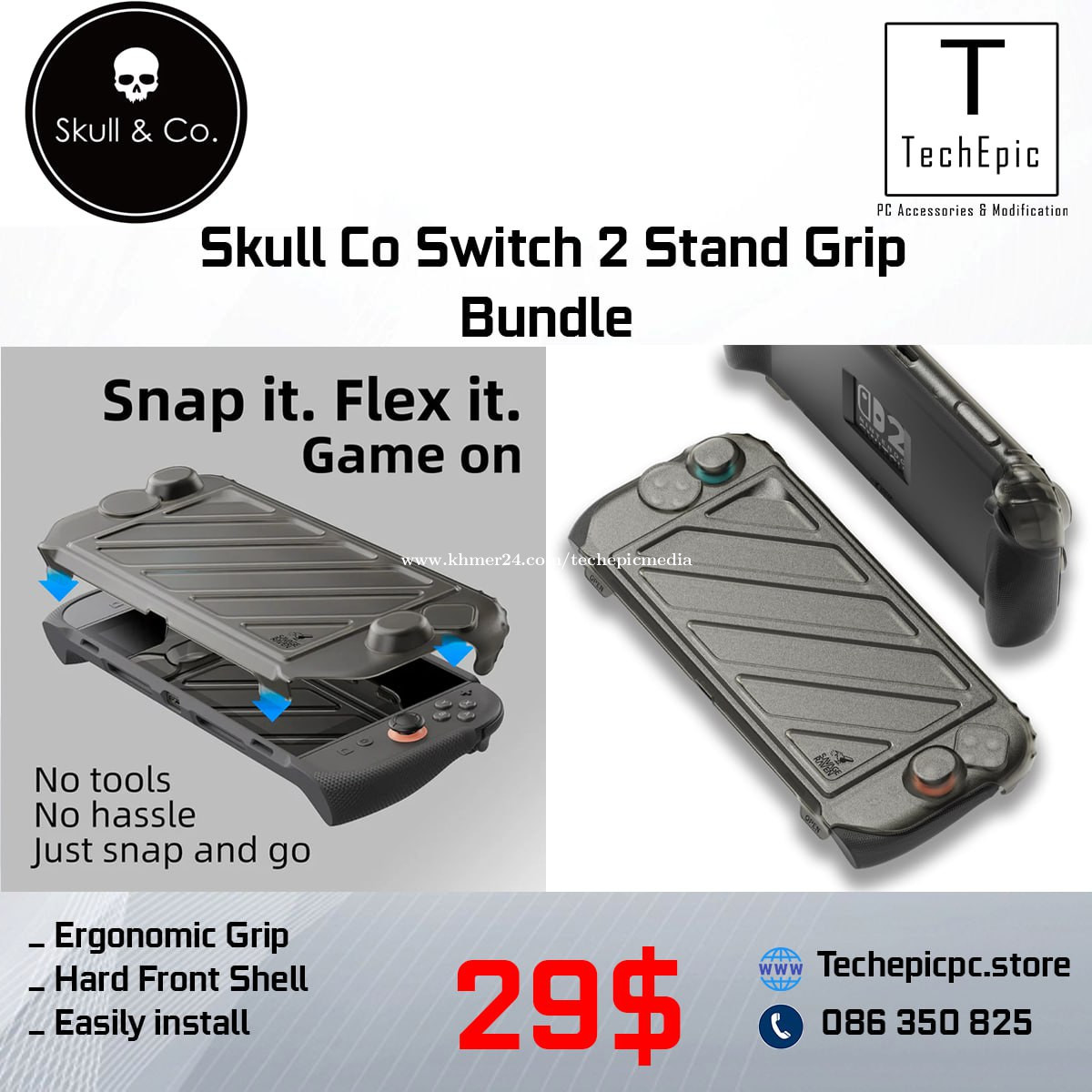 Skull Co Switch 2 Stand Grip Bundle price $29.00 in Tuek L'ak Bei, Tuol Kouk, Phnom Penh ...