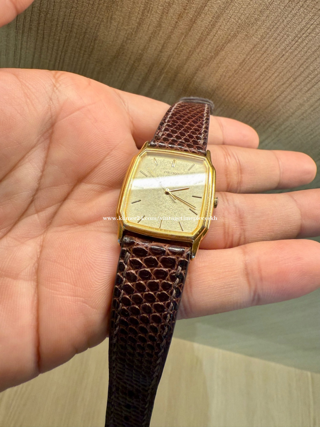 Original Rarest Vintage SEIKO Tank Gold SnowFlake Dial 1989 ...