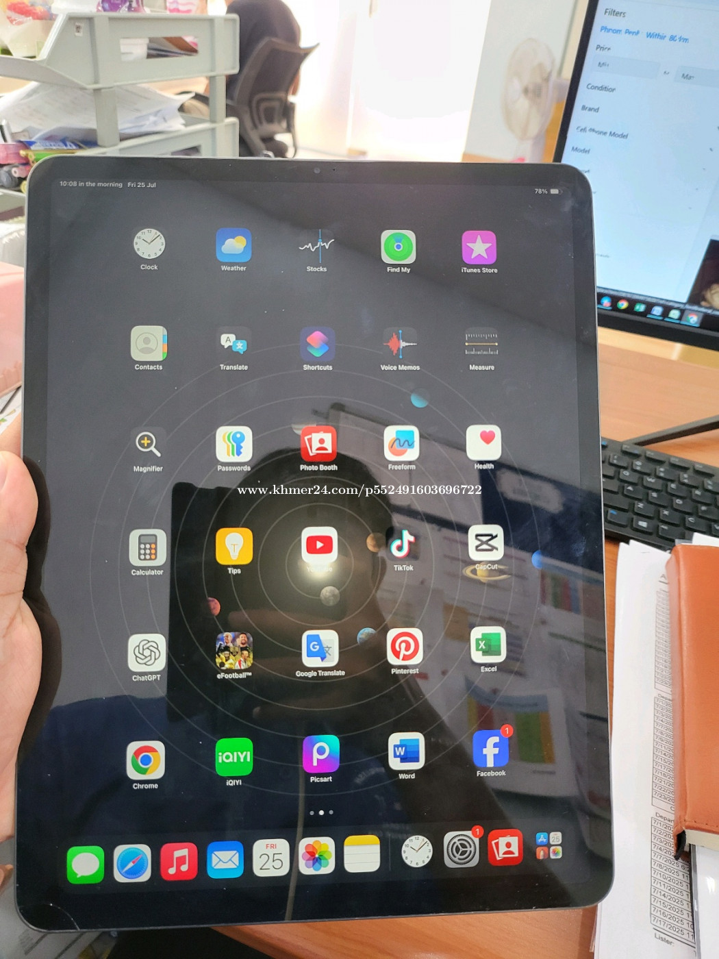 Ipad pro 12.9 ជំនាន់ទី4 wifi only 128G ថាច់អត់ដើរកន្លែងខ្លះ price $328.00 in Phnom Penh Thmei ...
