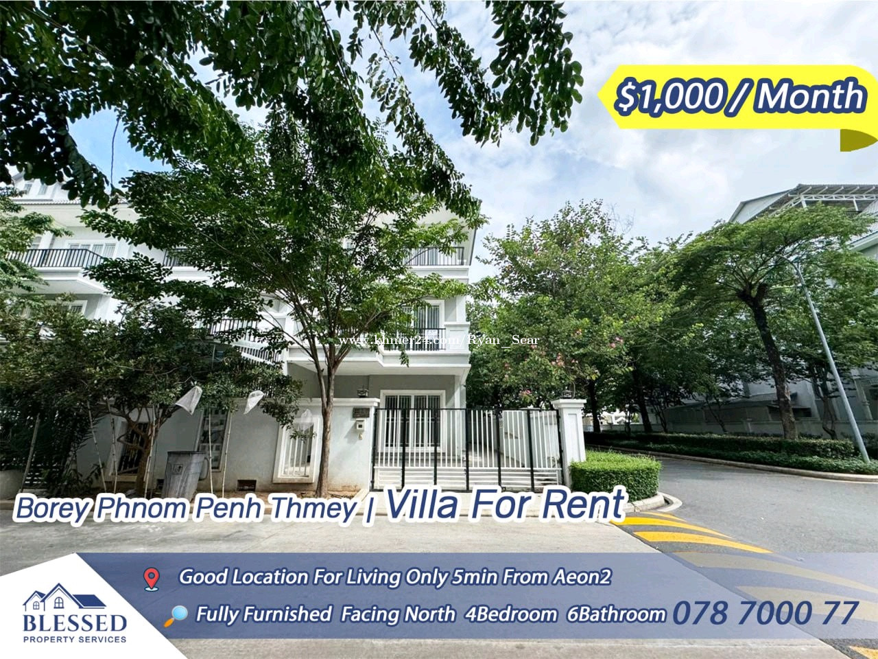Sen Sok, Borey Phnom Penh Thmey 🏡 Corner Twin Villa for Rent 🏡💲 Price: $1,000 price $1000.00 in ...