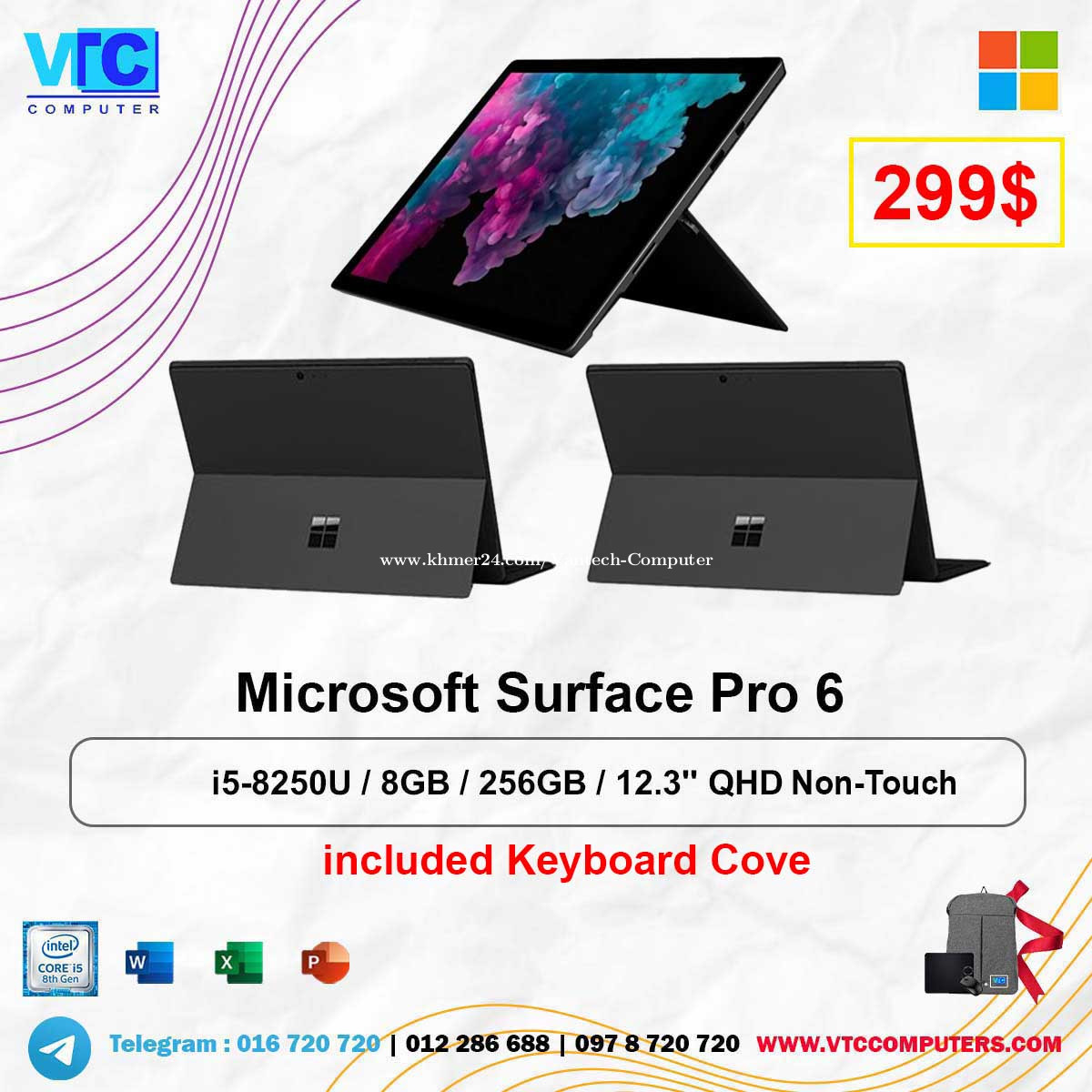 Microsoft Surface Pro 6 price $299.00 in Mittakpheap, Prampir Meakkakra, Phnom Penh, Cambodia ...