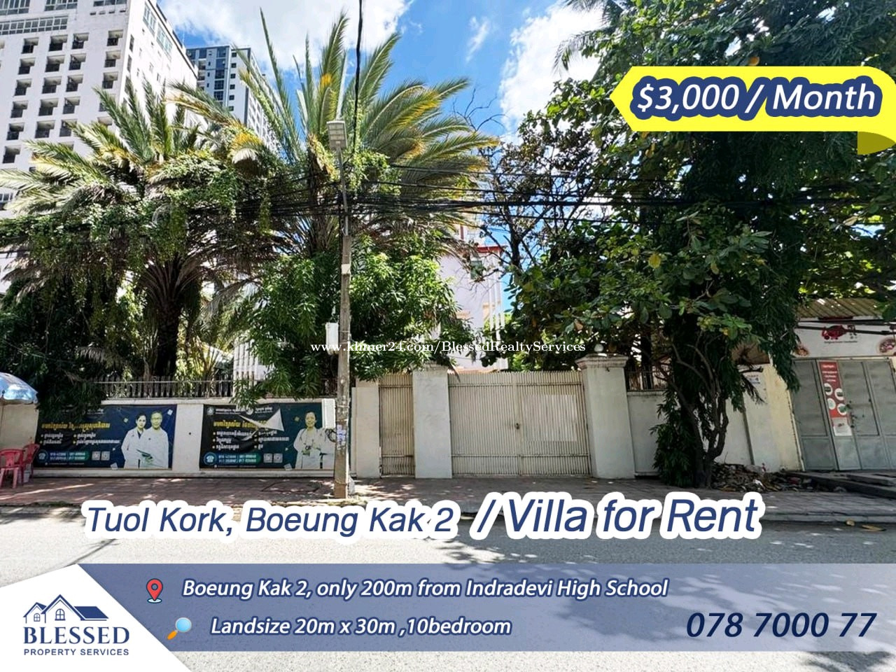 Tuol Kork, Boeung Kak 2 🏡 Villa for Rent 🏡 price $3000.00 in Boeng Kak Pir, Tuol Kouk, Phnom ...