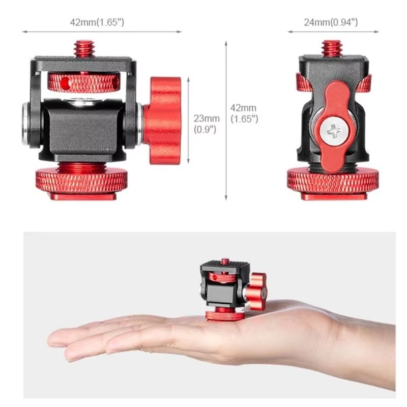 Mount Hot Shoe Camera Monitors Bracket Standard 1/4 red price $9.00 in ...