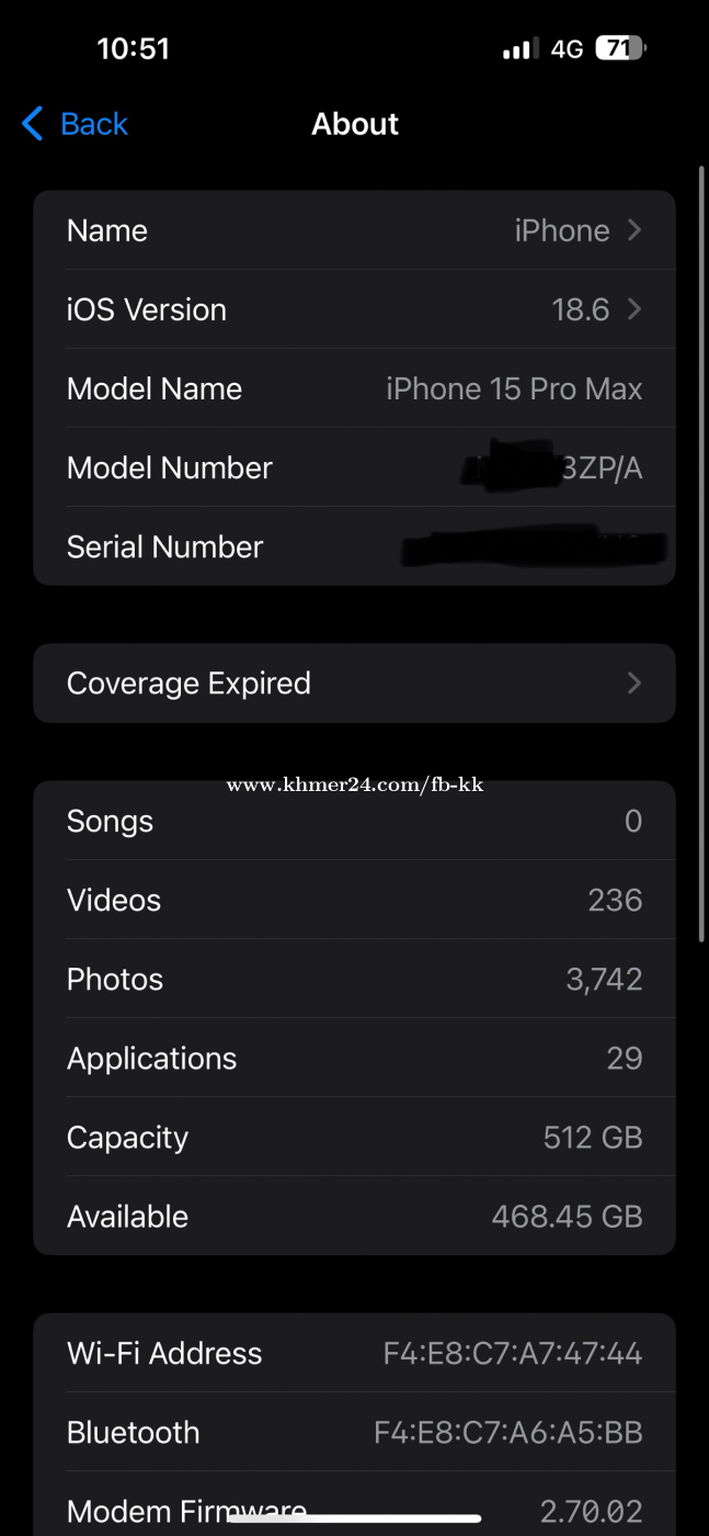 iPhone 15 pro max ZP 512G price $930.00 in Tuol Sangkae 1, Ruessei Kaev ...