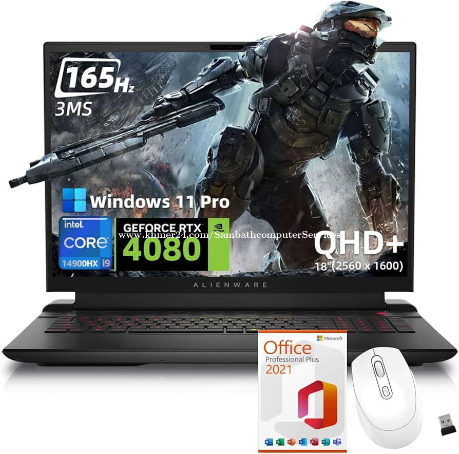 Alienware m18 R2 i9-14900Hx Ram: 64GB SSD: 4TB 18" QHD 165Hz Nvidia RTX ...