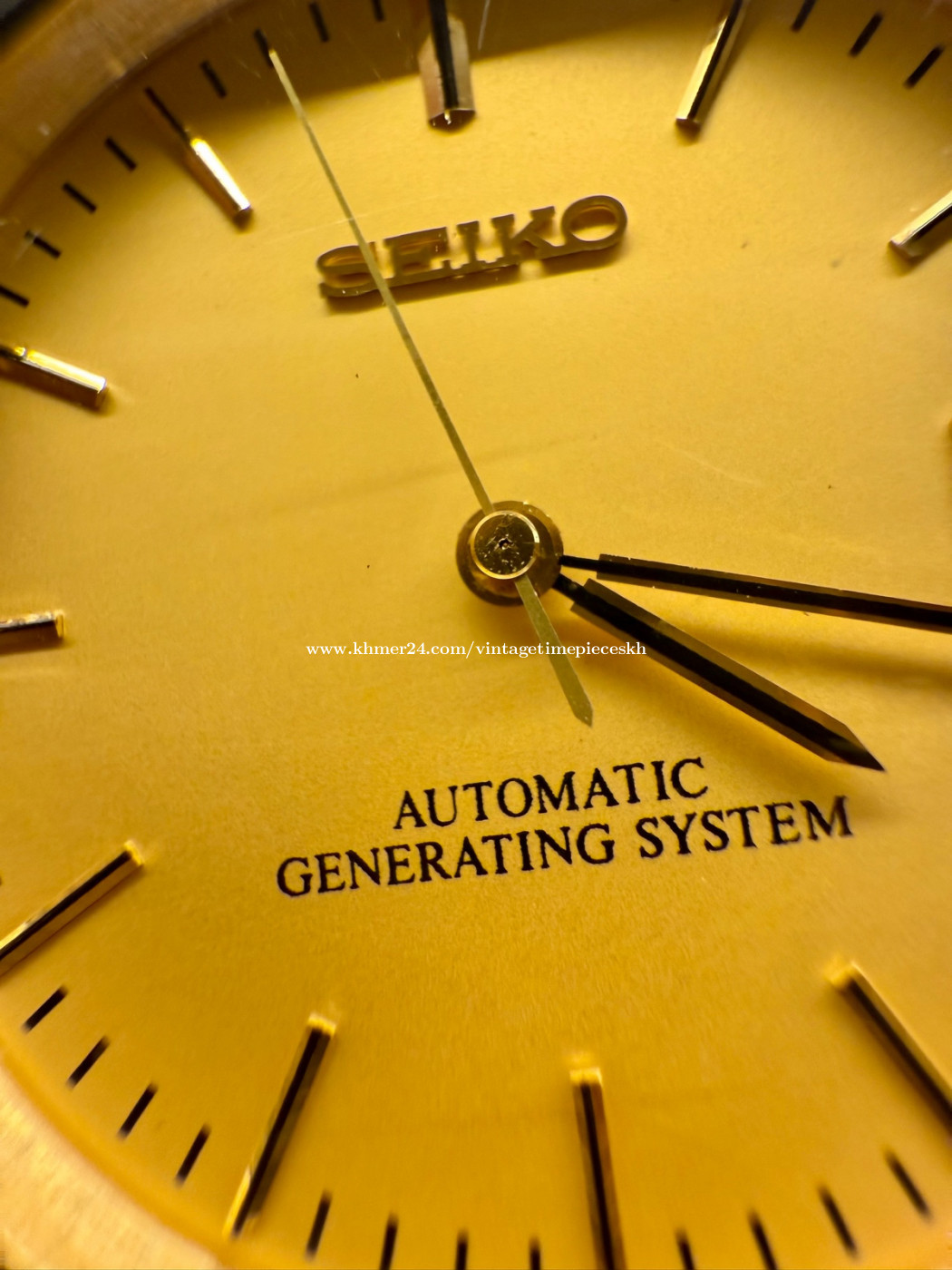 Original Super Rare Vintage SEIKO Automatic Generating System AGS 18K Gold Filled Gold Dial 1993 ...