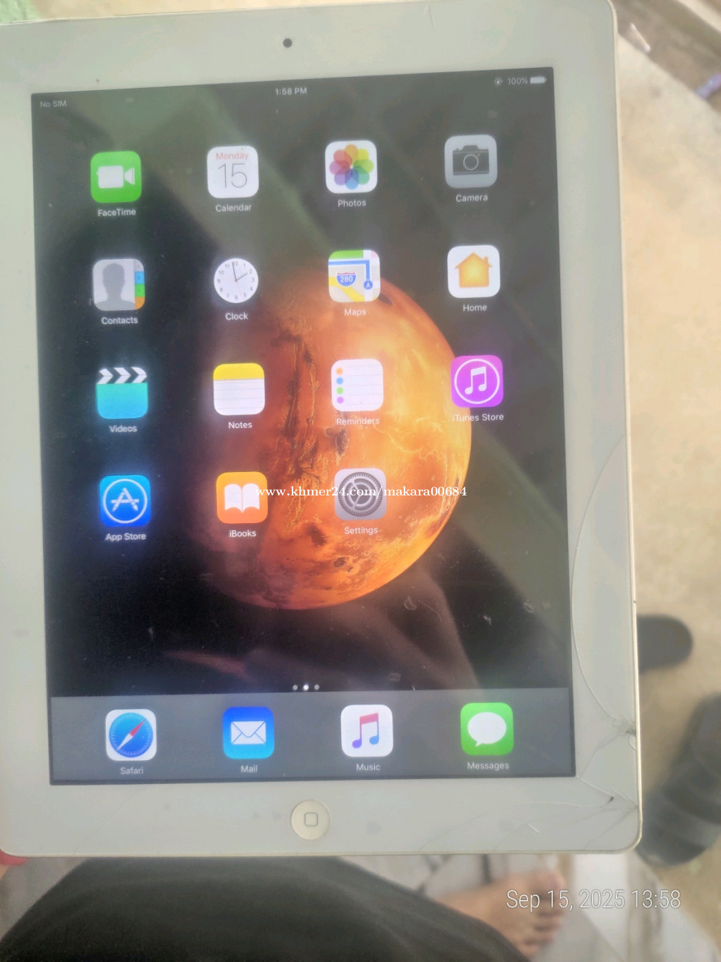 ចងលក់ ipad4 16 gb sim wifi នៅដំណើកាទាំងអស់បែកកញ្ចក់ថាច់ price $20.00 in Kamboul, Kamboul, Phnom ...