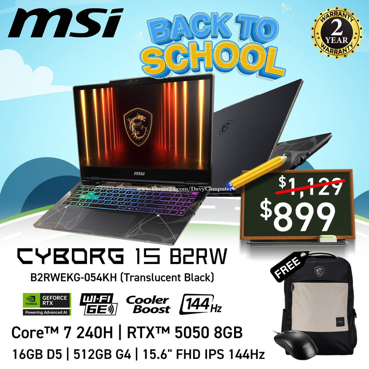 MSI Model 2025 price $899 in Tuek Thla, Saensokh, Phnom Penh, Cambodia ...