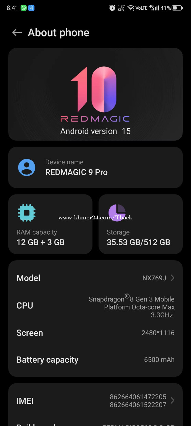 Nubia RedMagic 9Pro 12+512G Black Color price $429.00 in Ta Khmau, Krong Ta Khmau, Kandal ...