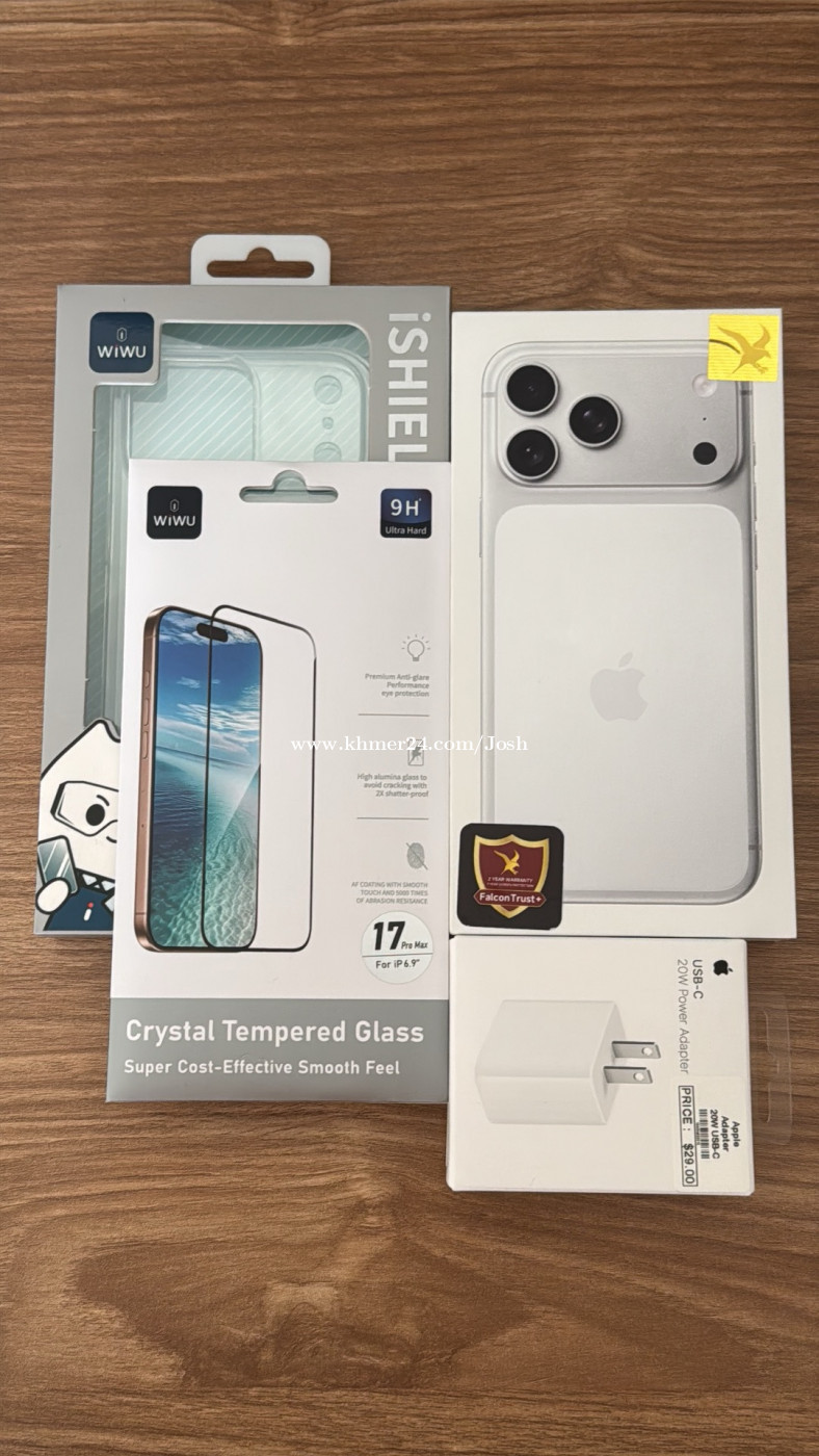 17 PRO MAX-SILVER-512GB-NEW -FREE CASE SCREEN ORIGINAL CHARGER price ...