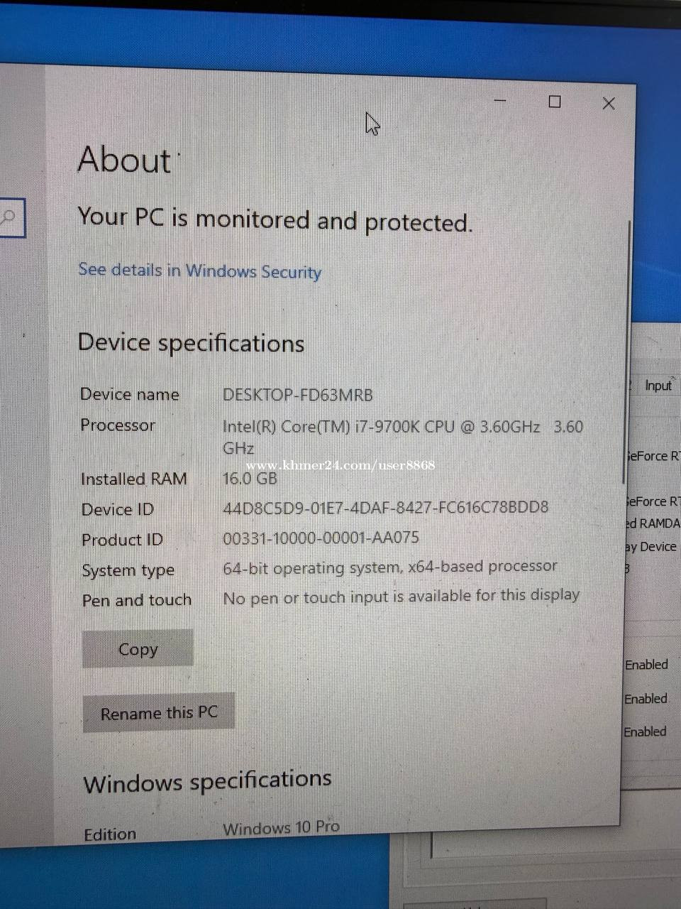 i7 9700K 16g+256g Gigabyte RTX2070 8G price $399 in Phnom Penh Thmei, Saensokh, Phnom Penh ...