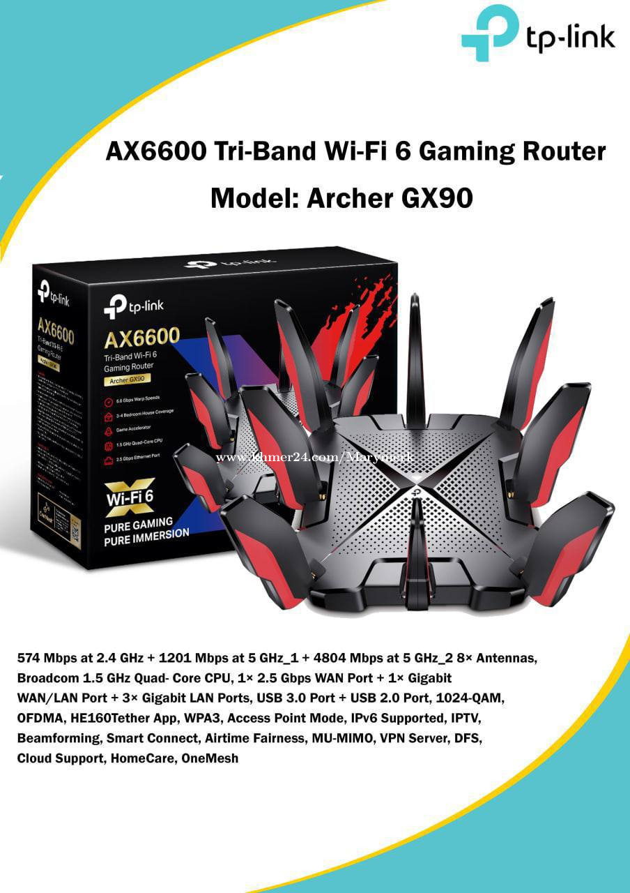 TP-LINK AX6600 Tri-Band Wi-Fi 6 Gaming Router Model: Archer GX90 price ...