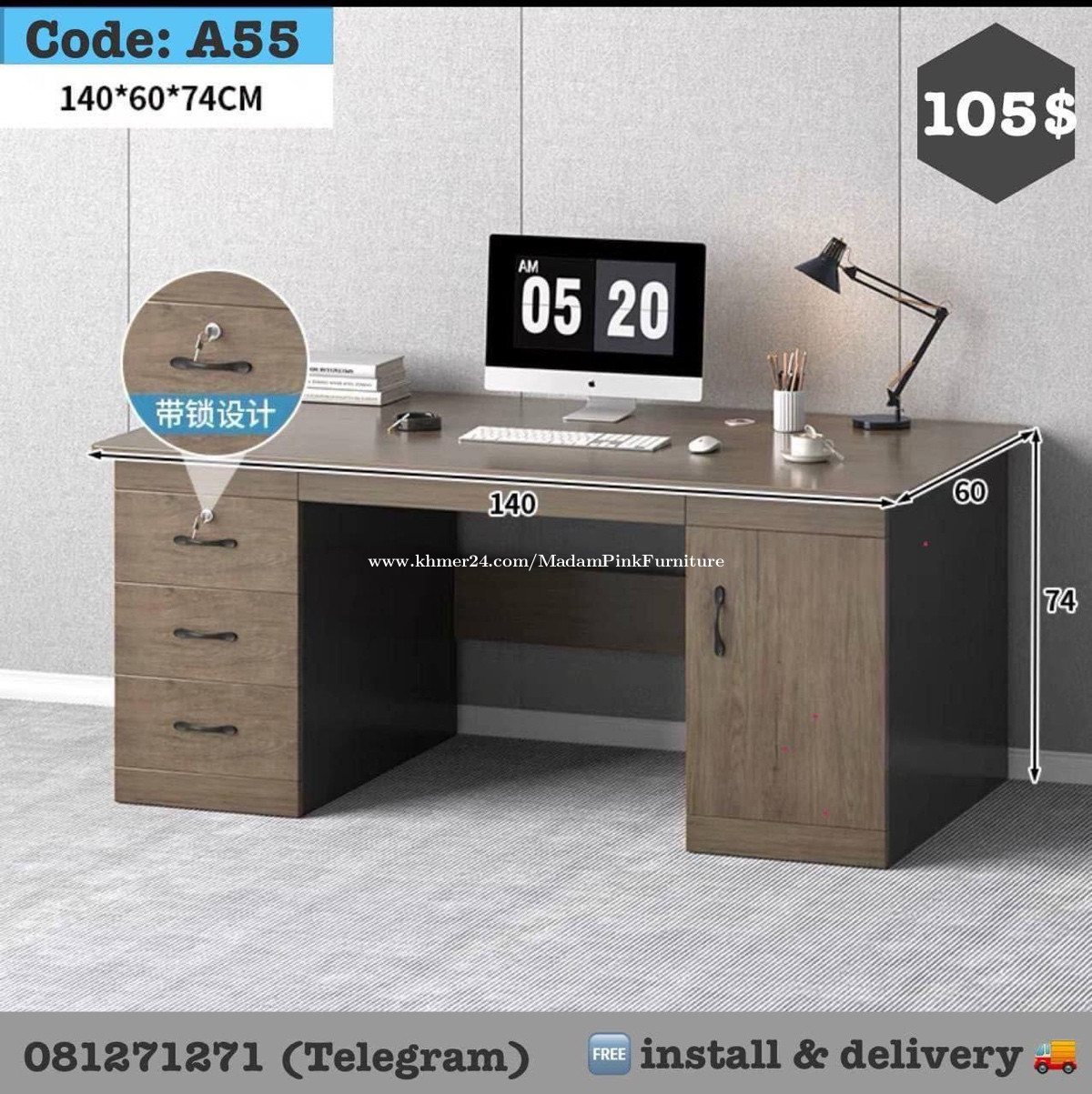 Office table price $105.00 in Phnom Penh Thmei, Saensokh, Phnom Penh ...