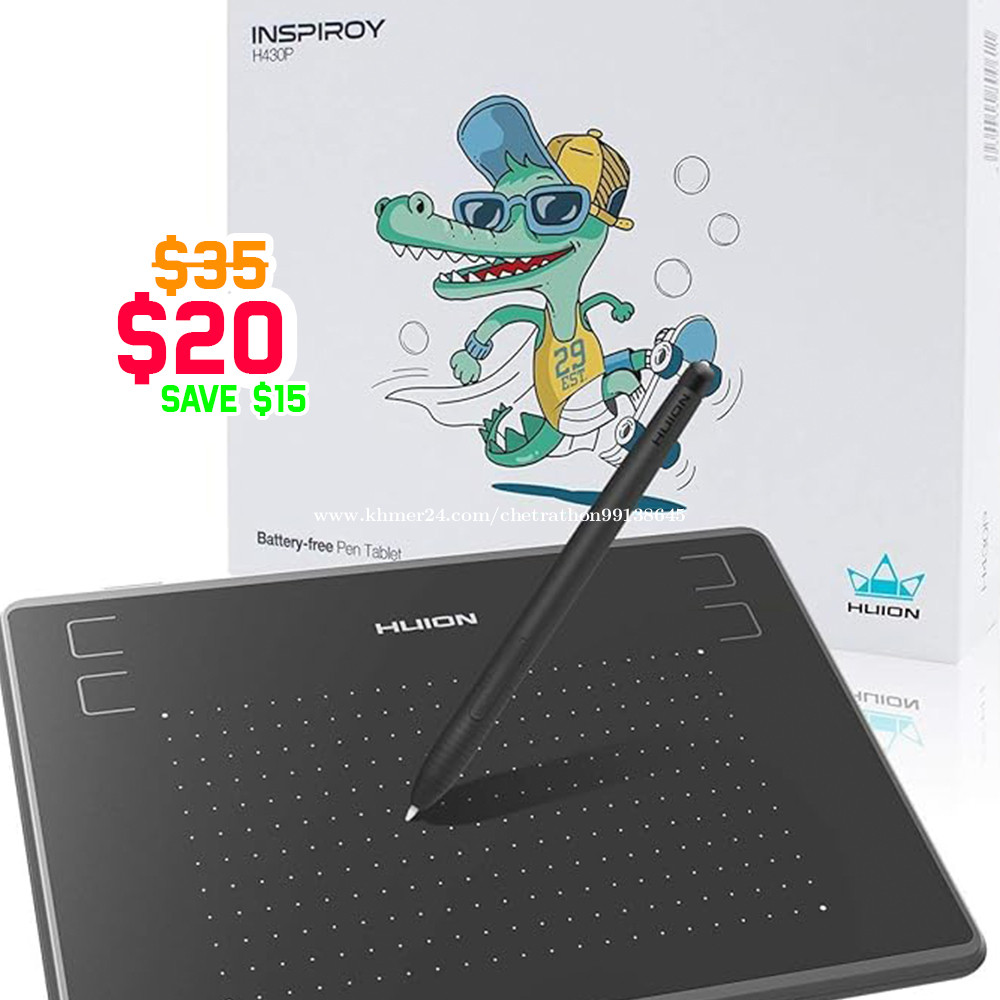 HUION INSPIROY H430P Tablet price $20 in Veal Sbov, Chbar Ampov, Phnom Penh, Cambodia - Chetra ...