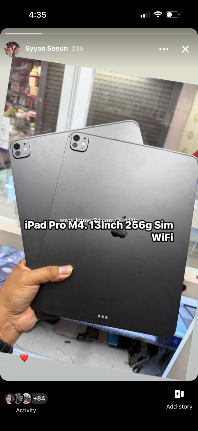 iPad Pro M4 13 Inch 256g Sim WiFi 99% price $999.00 in Boeng Salang, Tuol Kouk, Phnom Penh ...