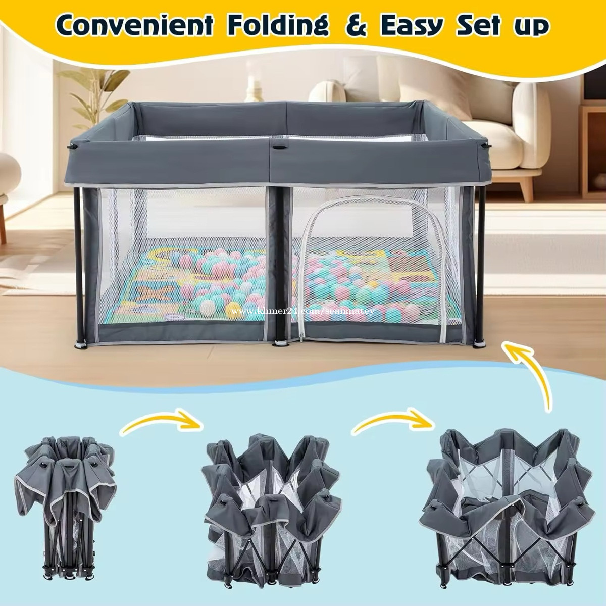 Kid foldable playground price $58.00 in Chbar Ampov Muoy, Chbar Ampov, Phnom Penh, Cambodia ...