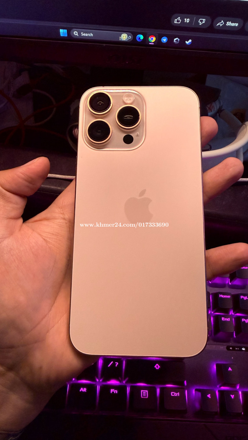 iPhone 16 Pro Max Gold 512GB Falcon 99% price $1000.00 in Veal Vong ...