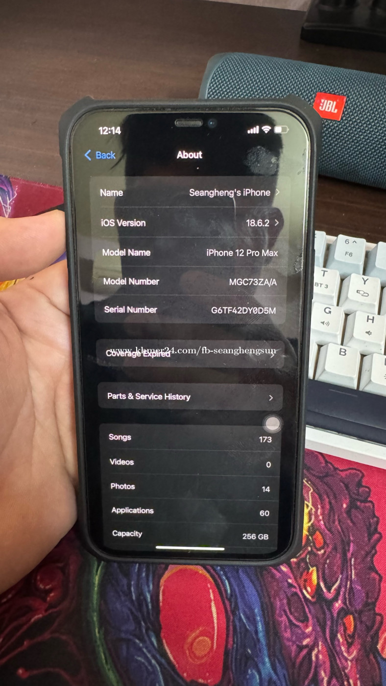 លក់ 12 pro max 256G blue ZA/A price $399.00 in Tuek Thla, Saensokh ...