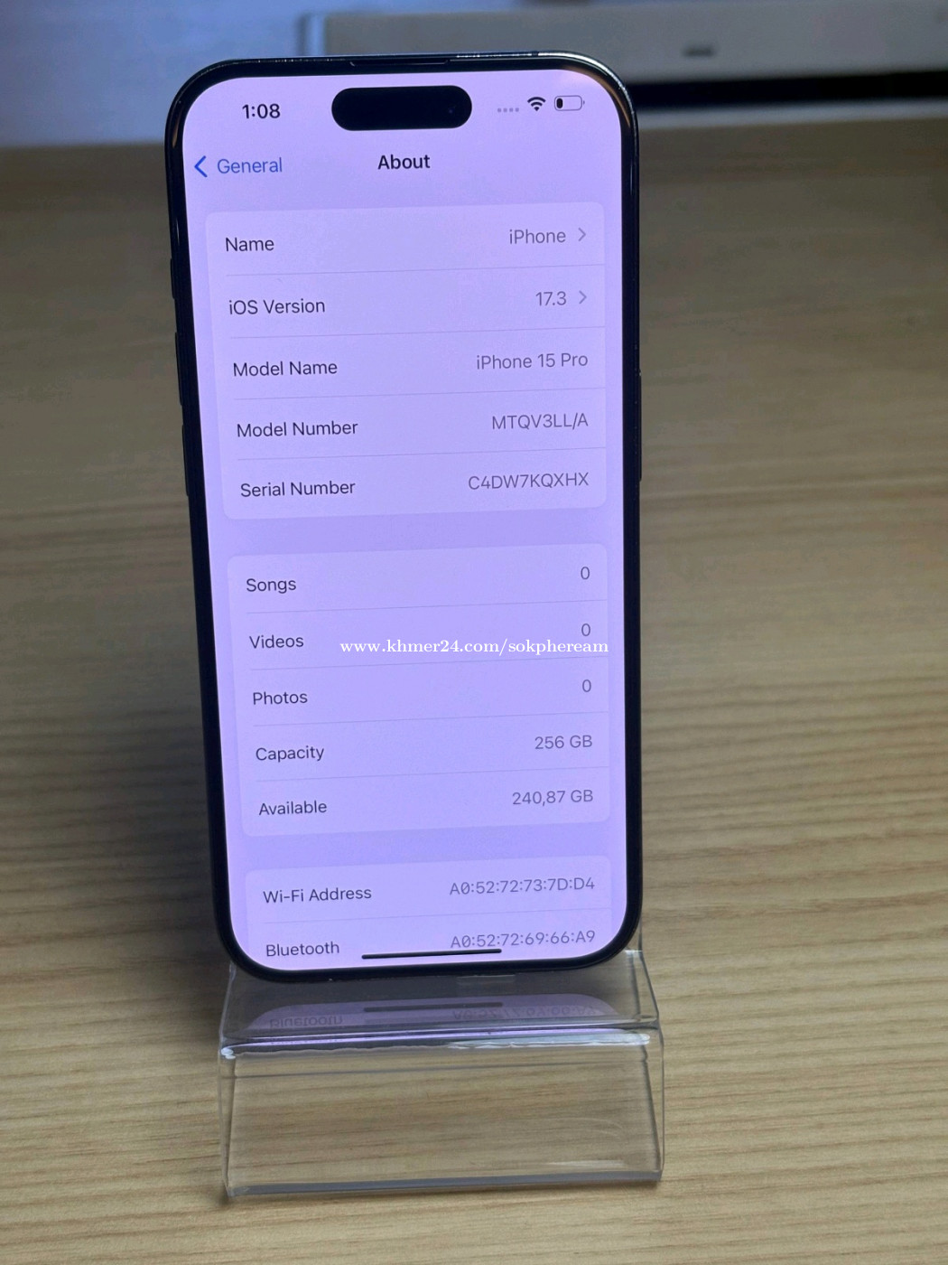 Iphone15pro256G price $633.6 in Krang Thnong, Saensokh, Phnom Penh ...