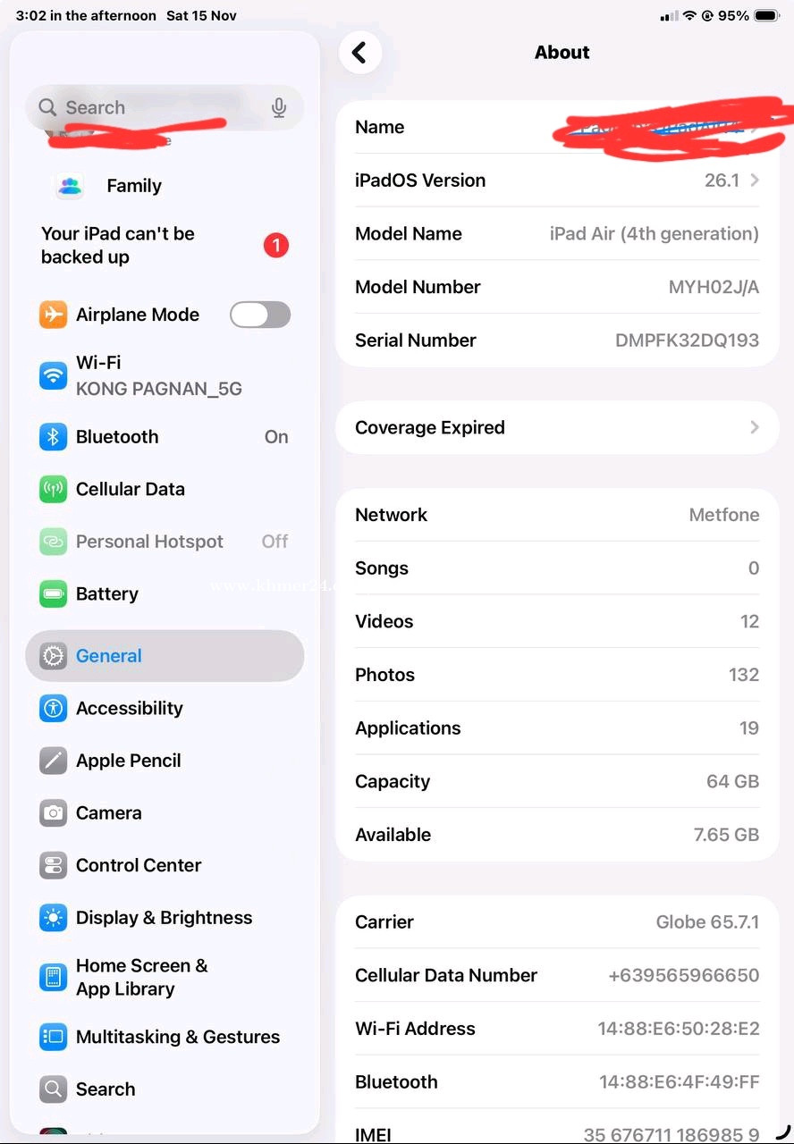 Ipad Air4th Generation 64GB + Sim price $255.00 in Boeng Kak Pir, Tuol ...