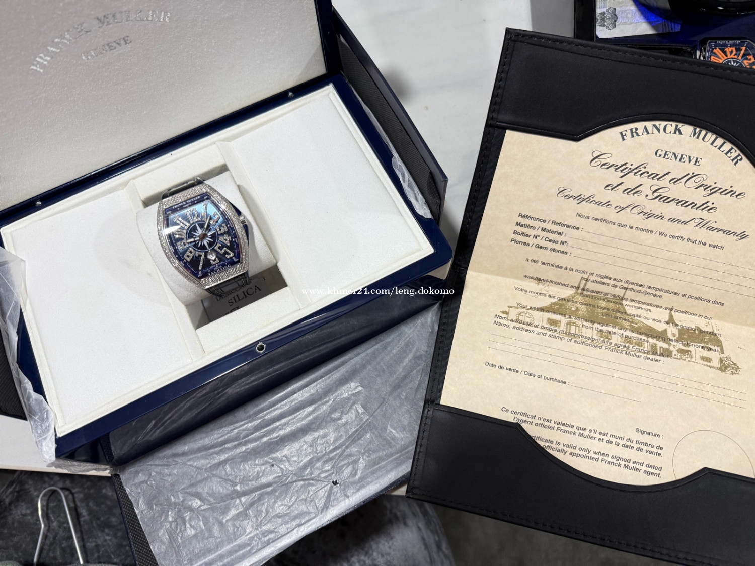 Franck Muller V41 full Diamonds Original 100% Full set Box price $4500 ...