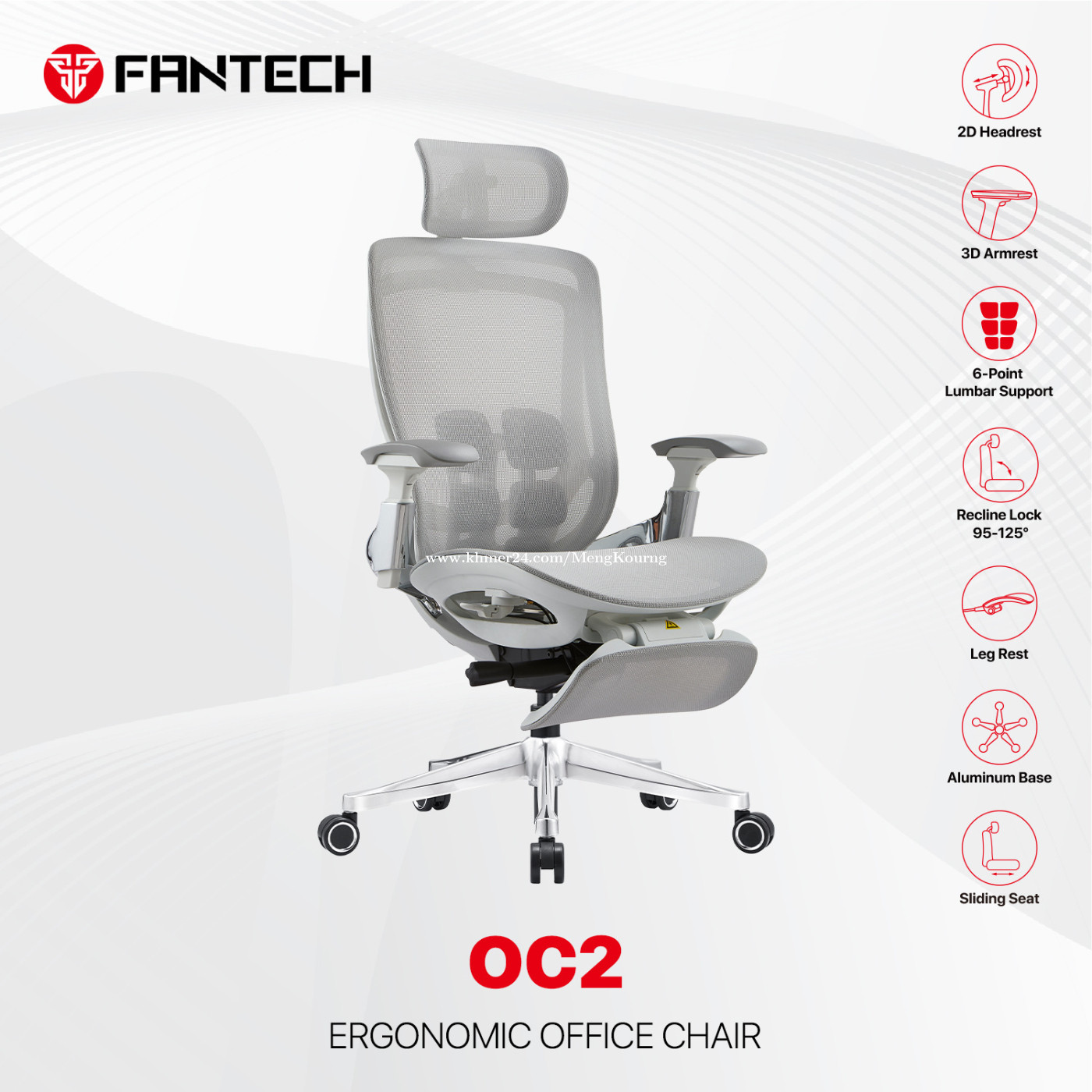 Fantech Economic Office Chair OC2 Grey price $329 in Tuek L'ak Muoy ...