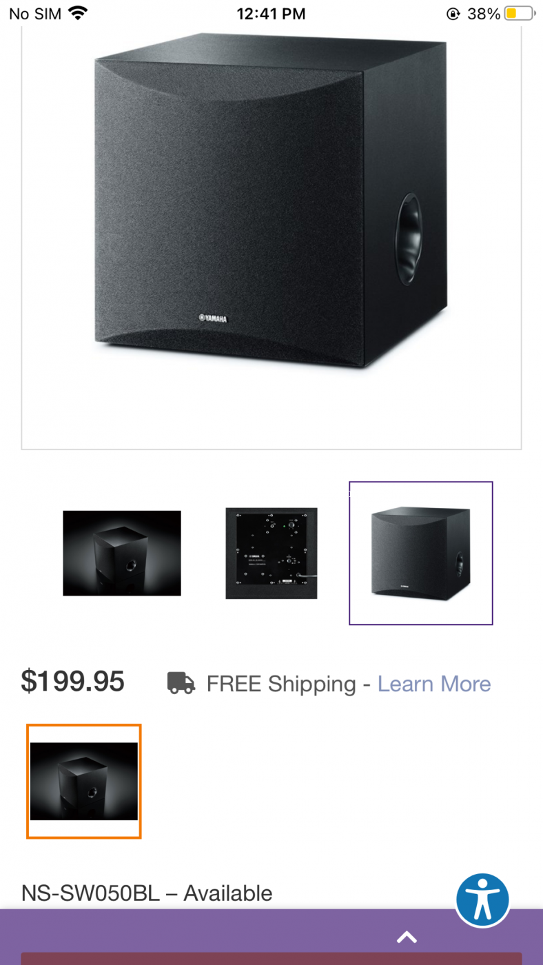 Yamaha NS-SW050 subwoofer price $55.00 in Ponley, Baribour, Kampong Chhnang, Cambodia - Phearum ...