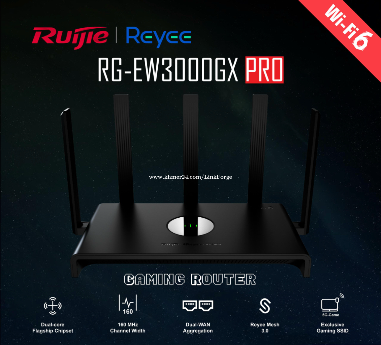 Ruijie Reyee RG-EW3000GX PRO Router price $1.00 in Prey Sa, Dangkao ...