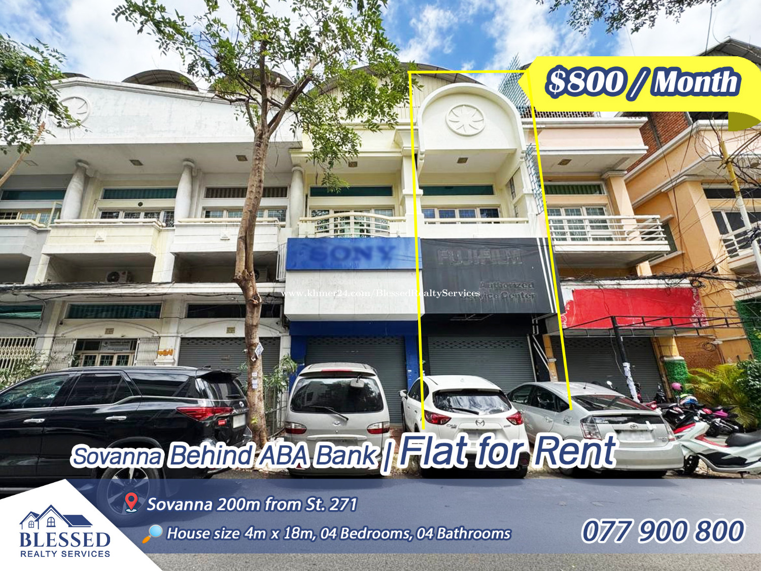Sovanna Behind ABA Bank 💥 Flat for Rent 💥 price $800.00 in Tumnob Tuek, Boeng Keng Kang, Phnom ...