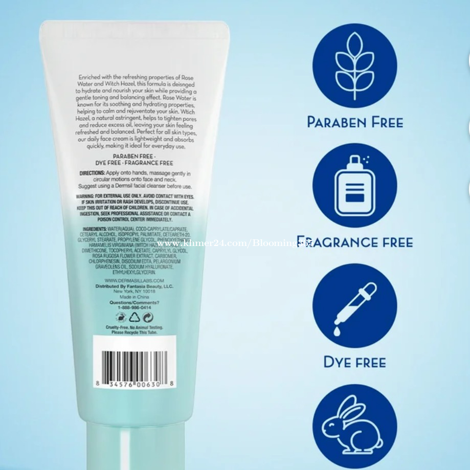 Dermasil Labs Daily Face Cream w/ Rose Water Whitch Hazel Viyamin C ...